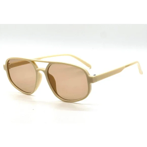 Accessories | Womens Aviator Sunglasses Cream Beige Tinted Lenses ...